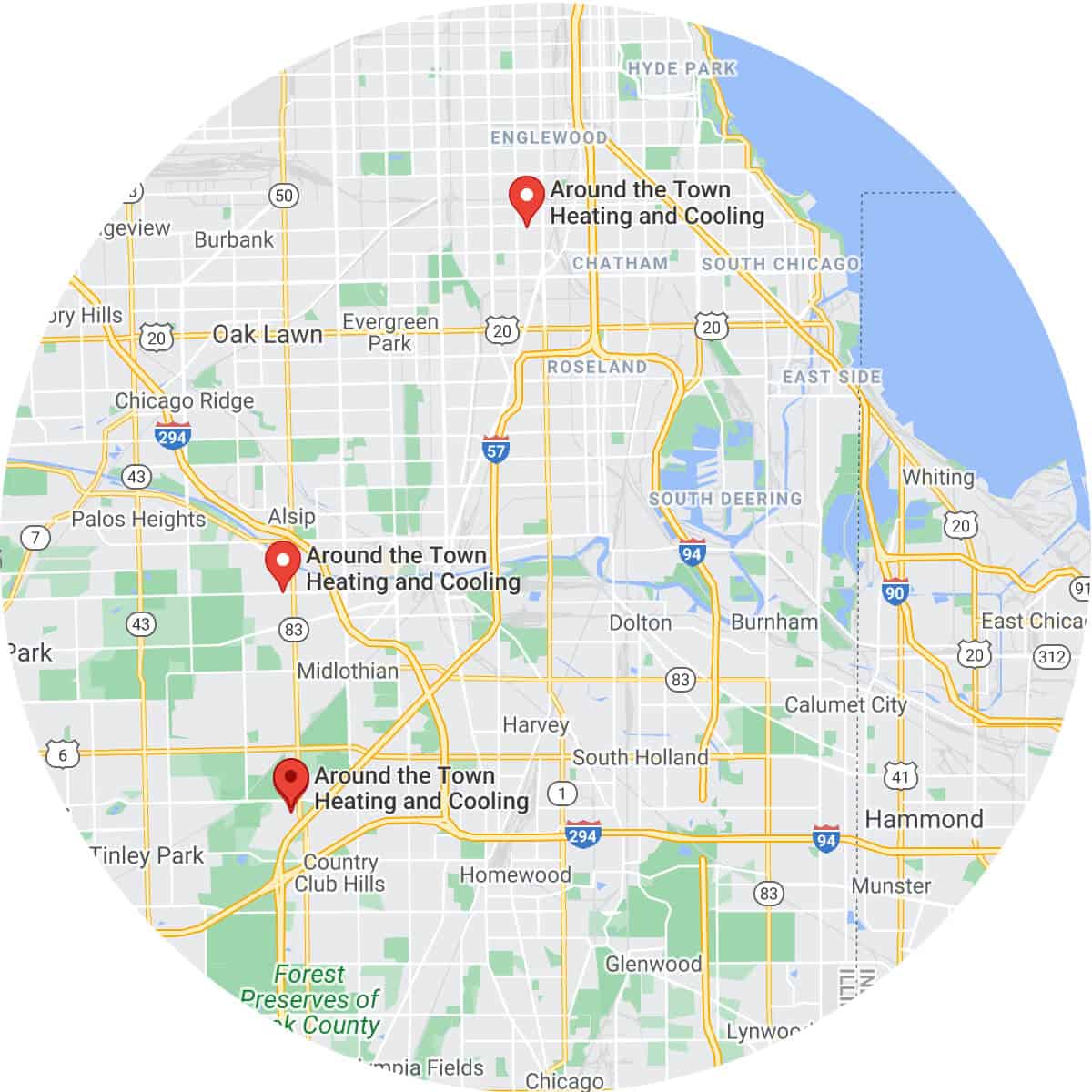 3 Chicago Locations - Around the Town HVAC
